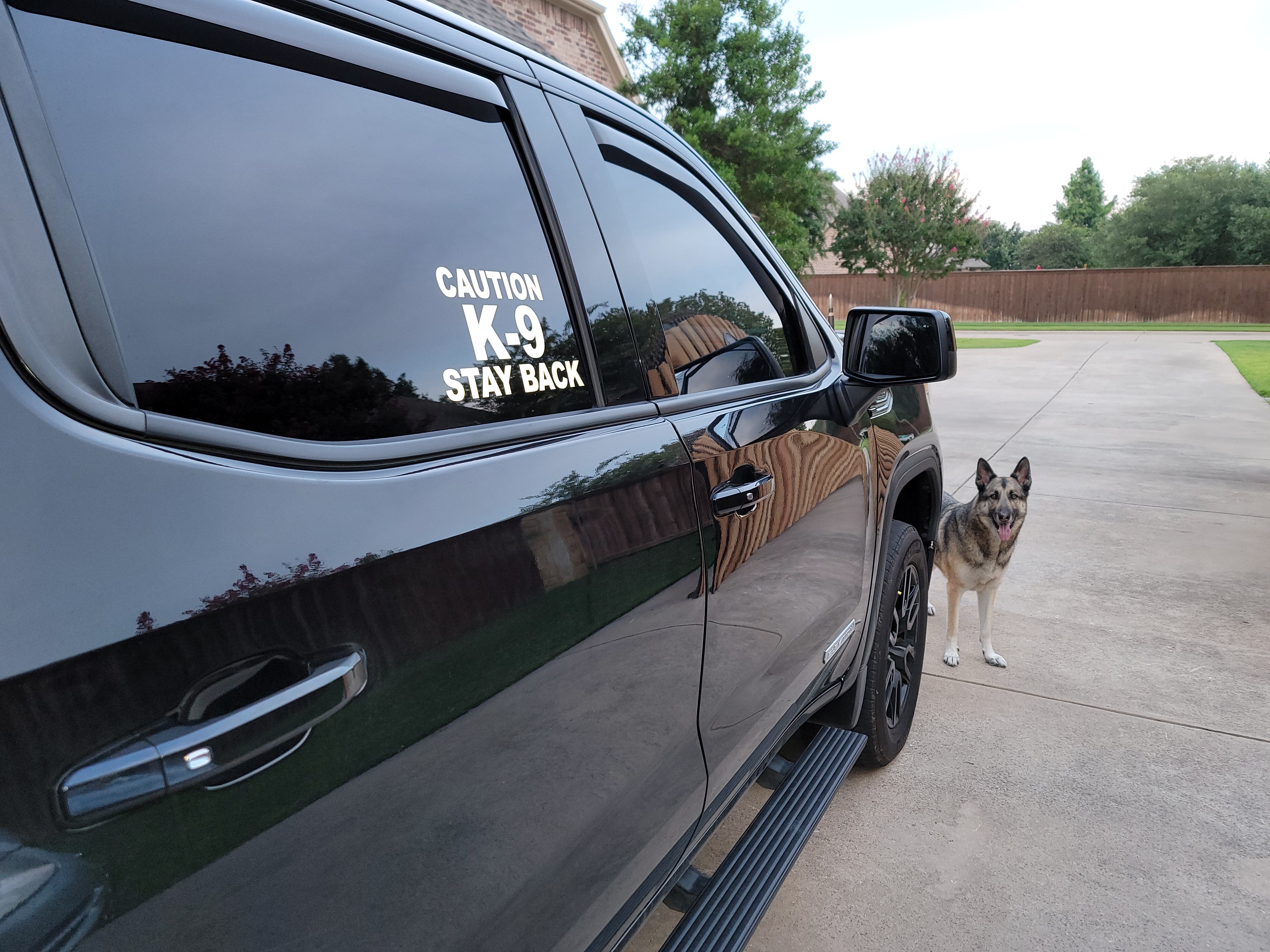Caution K-9 Stay Back V1 Single Color Transfer Type Decal – StickerDad ...
