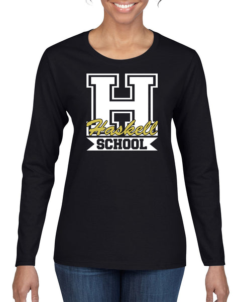 HASKELL School Heavy Cotton Black Long Sleeve Tee w/ HASKELL School "H ...