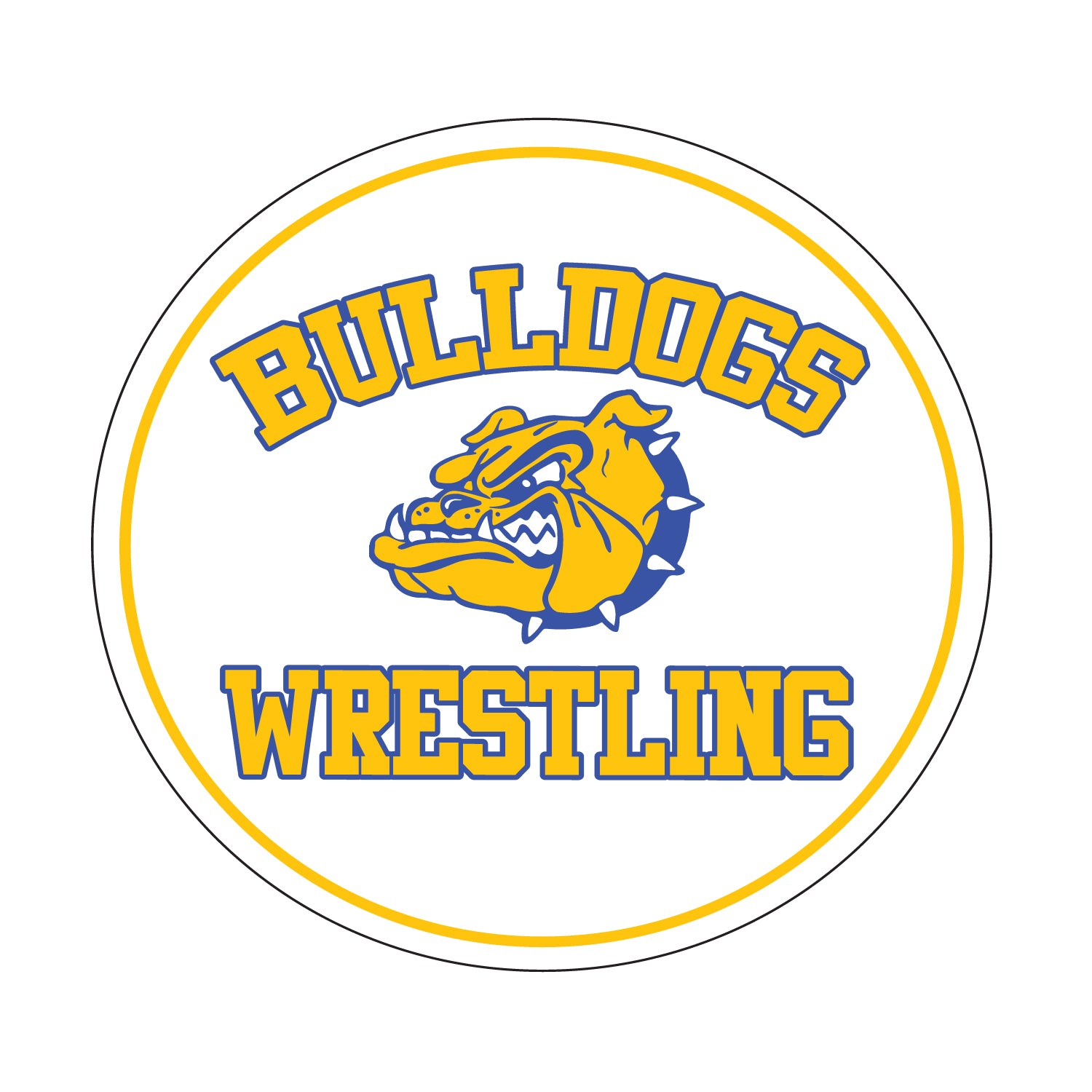 Bulldogs Wrestling Logo - 5.5" Round Magnet – StickerDad & ShirtMama