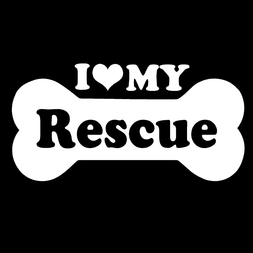 I Love My Rescue Bone Single Color Transfer Type Decal – StickerDad ...