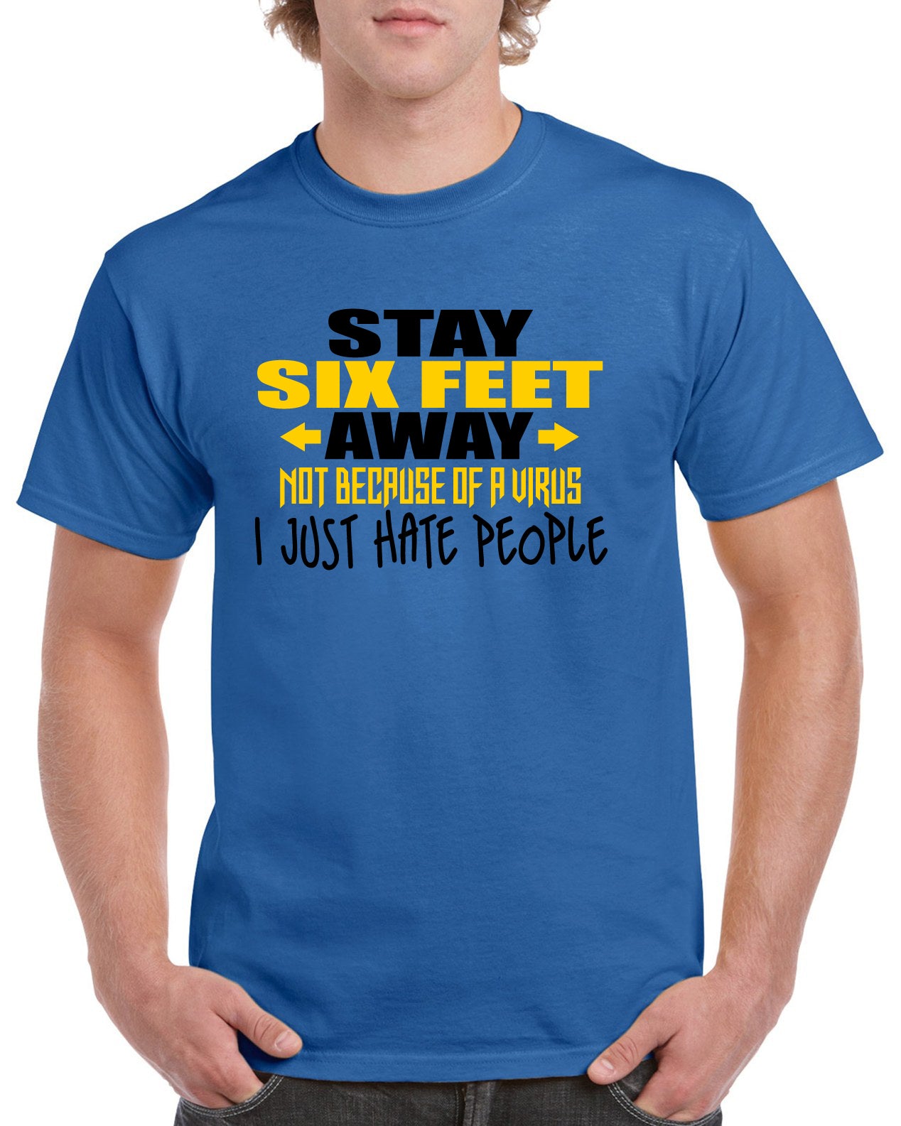 Stay Six Feet Back Funny Graphic Design Shirt – StickerDad & ShirtMama