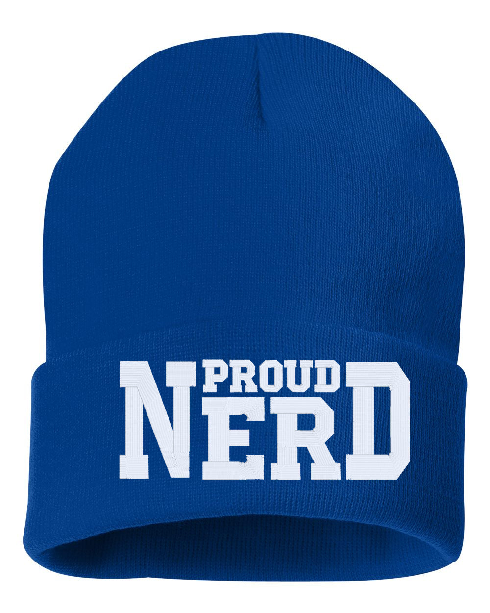 PROUD NERD Embroidered Cuffed Beanie Hat – StickerDad & ShirtMama