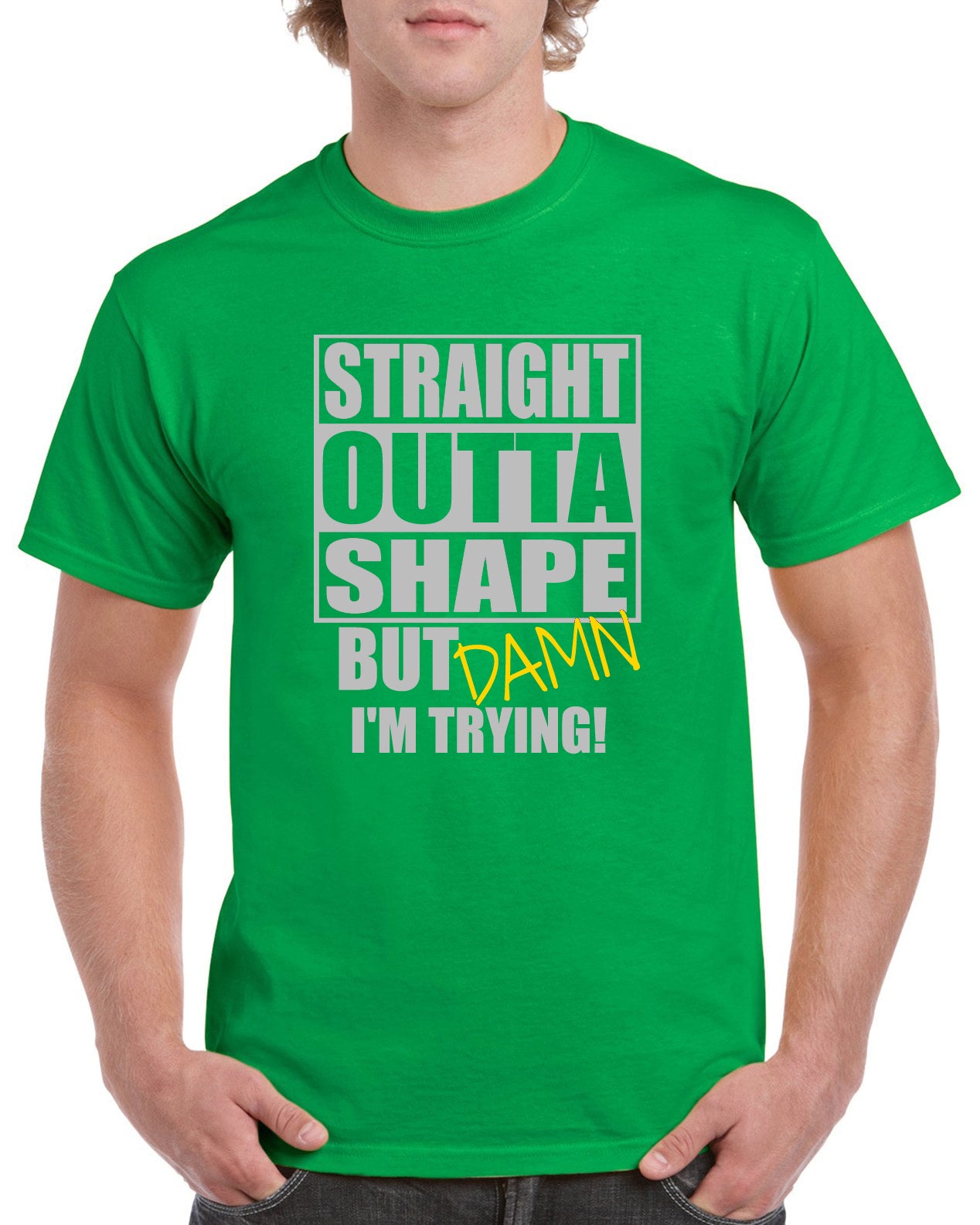 Straight Outta Shape Funny Graphic Design Shirt – StickerDad & ShirtMama