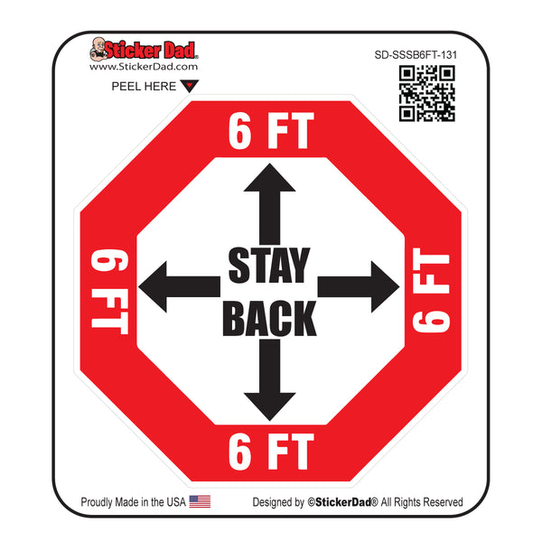 STOP SIGN STAY BACK 6FT - 131 Funny Hard Hat-Helmet Full Color Printed ...